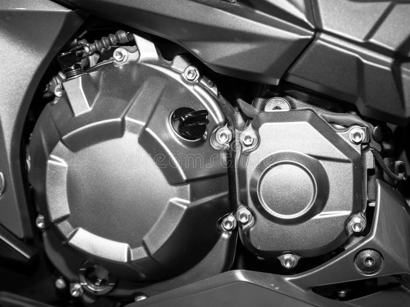 Closeup of a Big Shiny Motorcycle Engine Stock Photo - Image of ...