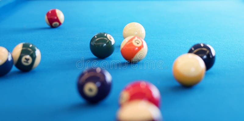 Closeup Billiard Balls on a Pool Table Stock Photo - Image of snooker ...