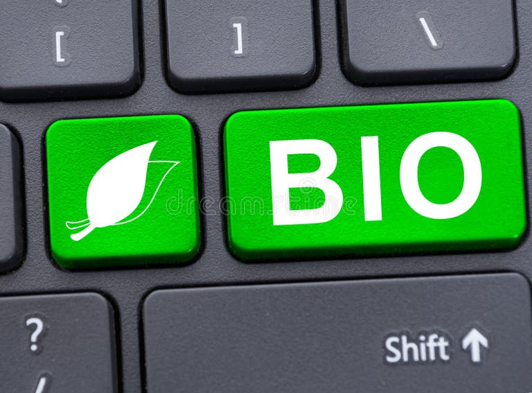 Closeup of Bio Button on Computer Keyboard Stock Photo - Image of ...