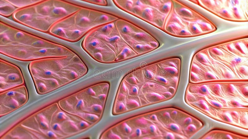 A Closeup of Bioprinted Layers of Human Tissue Showcasing a ...