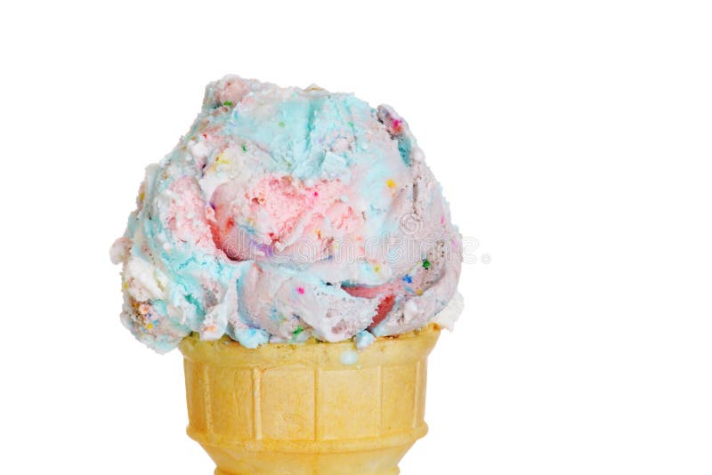 Closeup Birthday Cake Ice Cream Cone Stock Image - Image of refreshment ...
