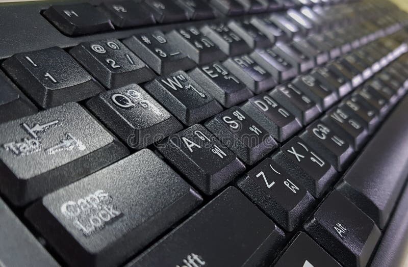 Closeup the Black Computer Keyboard. Stock Photo - Image of keyboard ...