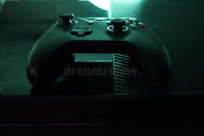 Closeup of a Black Game Controller Stock Image - Image of entertainment ...