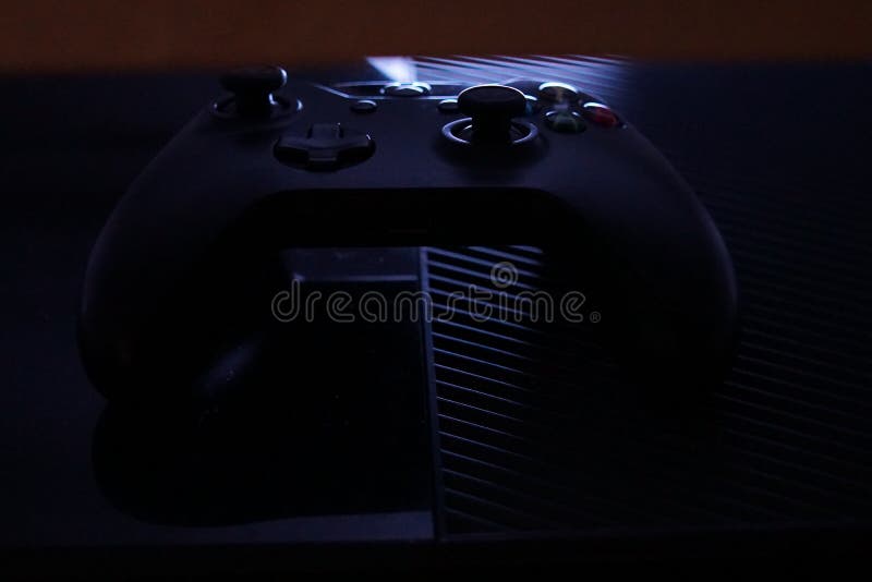 Closeup of a Black Game Controller Stock Image - Image of entertainment ...