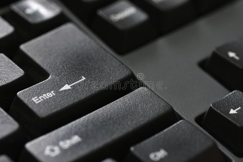 Closeup of a Black Keyboard Button Enter Stock Photo - Image of ...