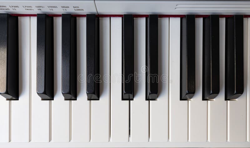 Closeup of Black and White Piano Keyboard Stock Image - Image of detail ...