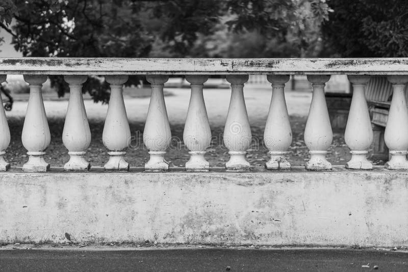 A Balustrade on the Railing of an Old Cracked Staircase Stock Image ...