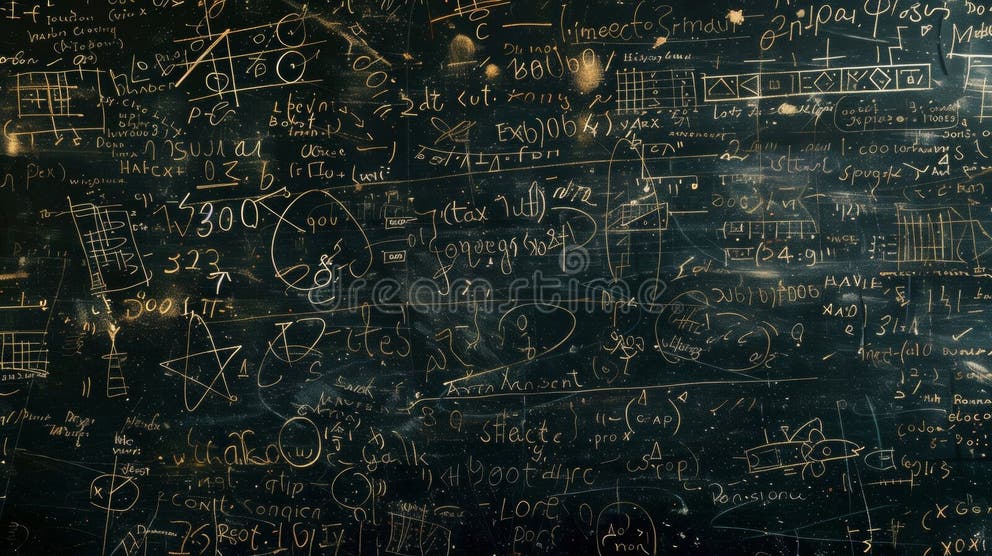 A Closeup of a Blackboard with Neat Handwriting Showcasing a Complex ...