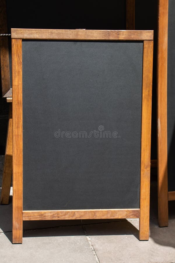 Closeup of a Blank Chalkboard Menu in Front of a Restaurant Stock Photo ...