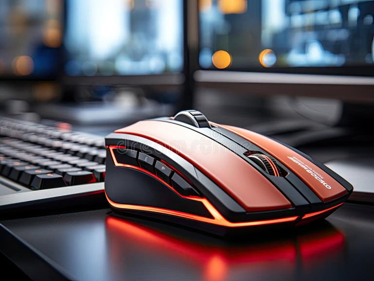 Closeup Blogger Hand on Mouse Side Angle Stock Illustration ...