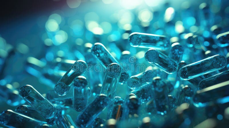 Closeup of Blue Bacteria Under Microscope Stock Illustration ...