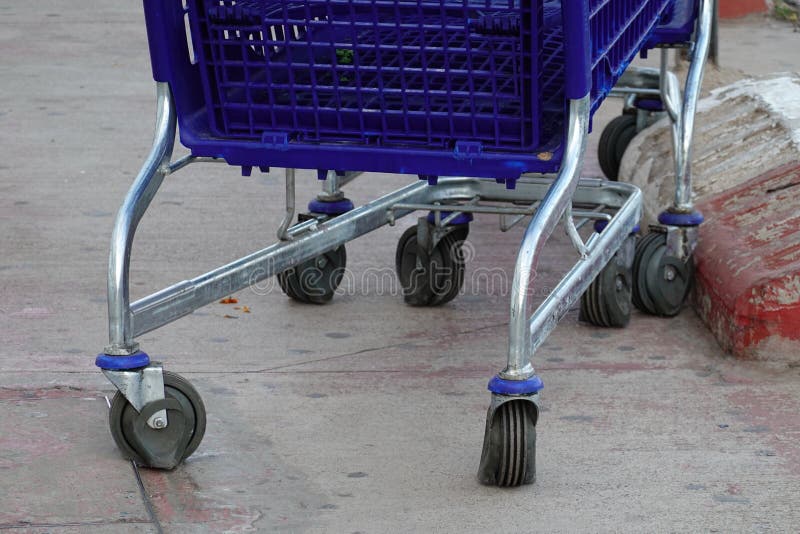 Closeup of a Blue Cart in the Street Stock Image - Image of sign, shop ...