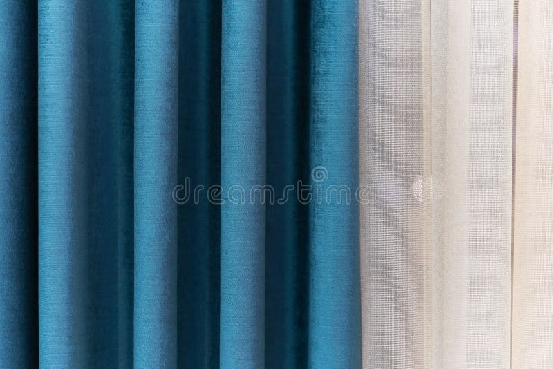 Closeup of Blue Curtain Textured Background Stock Photo - Image of ...