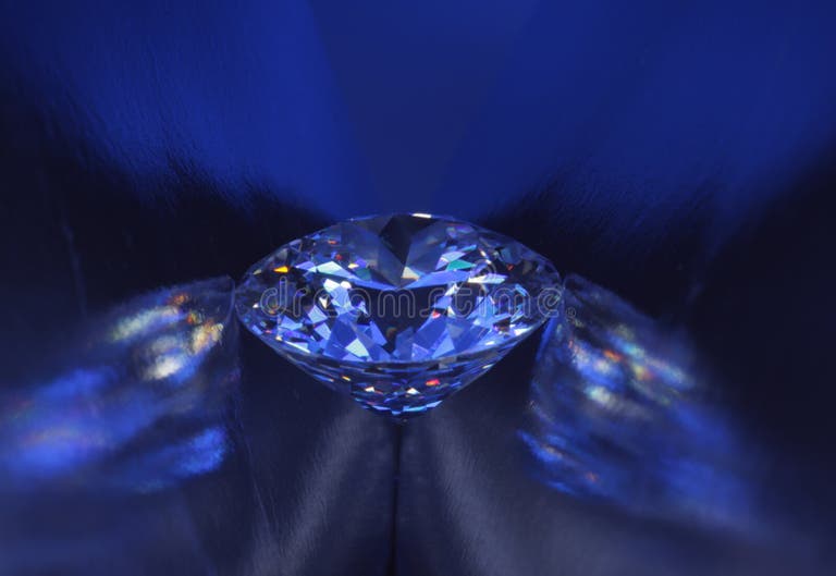 Closeup Blue Diamond in Blue Light. Stock Photo - Image of background ...