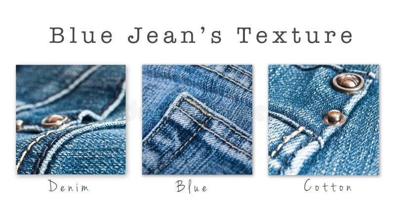 Blue Jeans Texture - Collage with Text Stock Image - Image of pocket ...