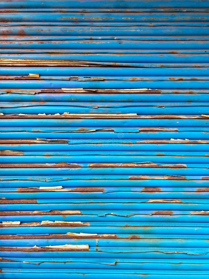 Old Blue Painted Metal Shutter Door Paint Flaking Stock Photos - Free ...