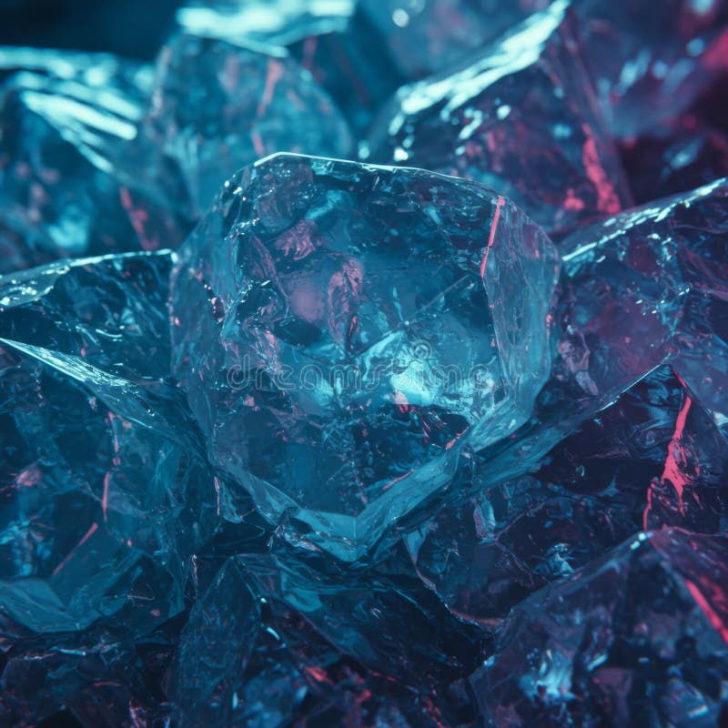 Closeup of Blue and Pink Crystals with Glowing Texture Stock ...