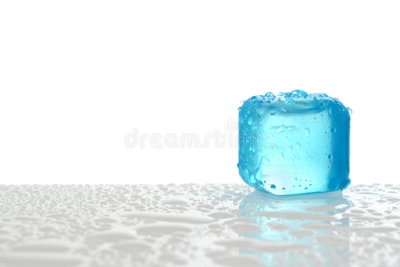 Closeup of Blue Plastic Ice Cube with Water Stock Photo - Image of ...
