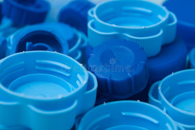 Blue Plastic Plugs for Recycling Stock Photo - Image of pattern ...