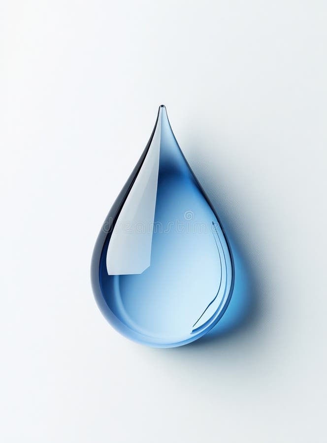 Closeup of a Blue Water Drop on a White Background Stock Photo - Image ...