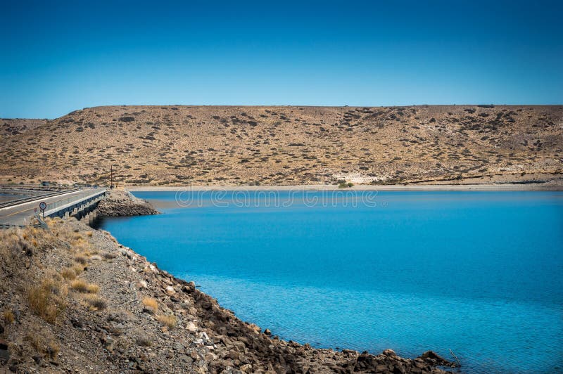 Closeup of the Blue Water of the Reservoir and Dam Stock Image - Image ...