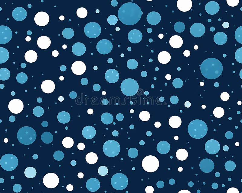 A Closeup of a Blue and White Polka Dot Pattern with Heavy Snow Stock ...