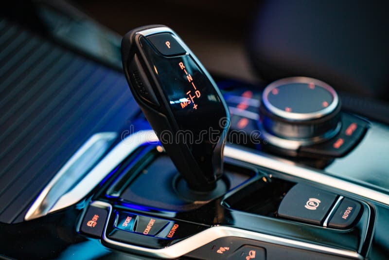 Closeup BMW Automatic Transmission Lever Shift Stock Image - Image of ...