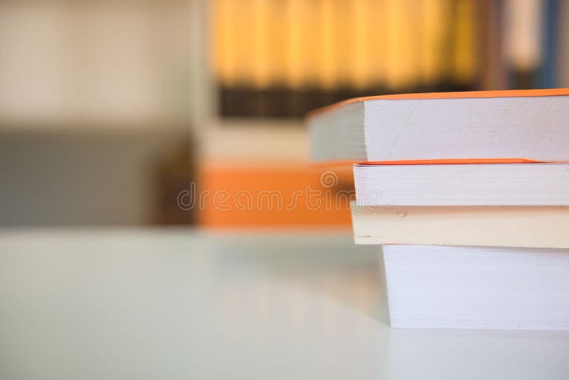 Closeup the Book on Table in Library Stock Image - Image of composition ...