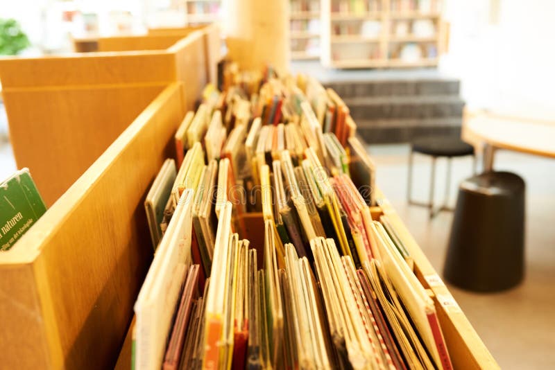 Closeup of a Bookshelf at a School Library Stock Photo - Image of ...