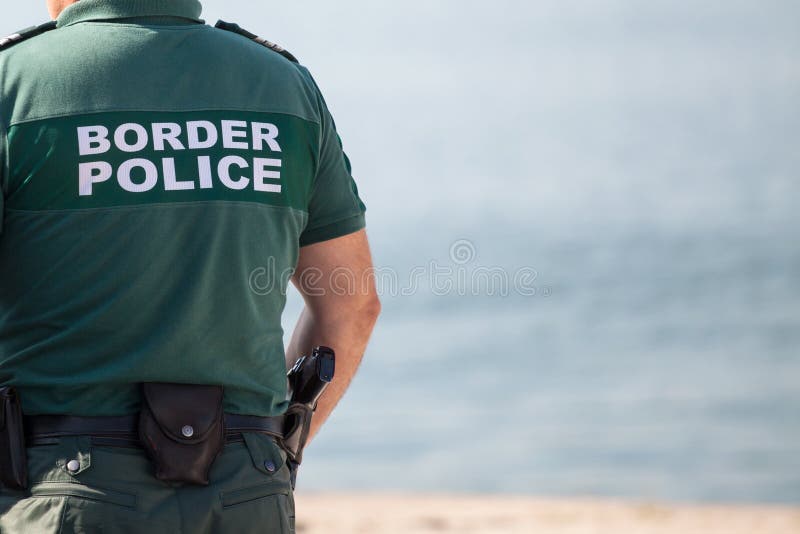 Closeup of a Border Police Officer Stock Image - Image of prevention ...