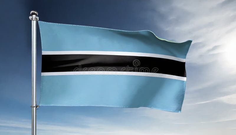 Closeup Botswana Flag stock illustration. Illustration of authentic ...