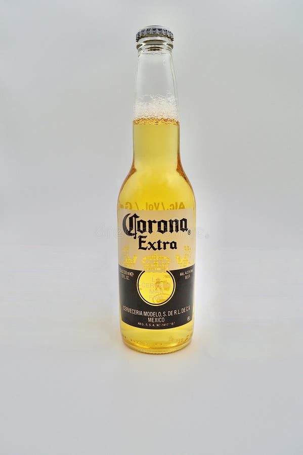 Bottle of Corona Extra Beer Isolated on White Background. Beer Bottle ...