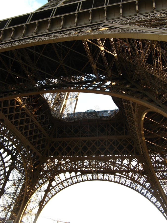 Closeup Bottom View of the Eiffel Tower Stock Photo - Image of france ... Closeup Bottom View of the Eiffel Tower Stock Photo - Image of france ...