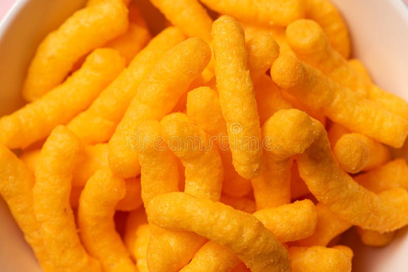 Closeup of a Bowl of Cheese Doodles Stock Image - Image of alimentary ...