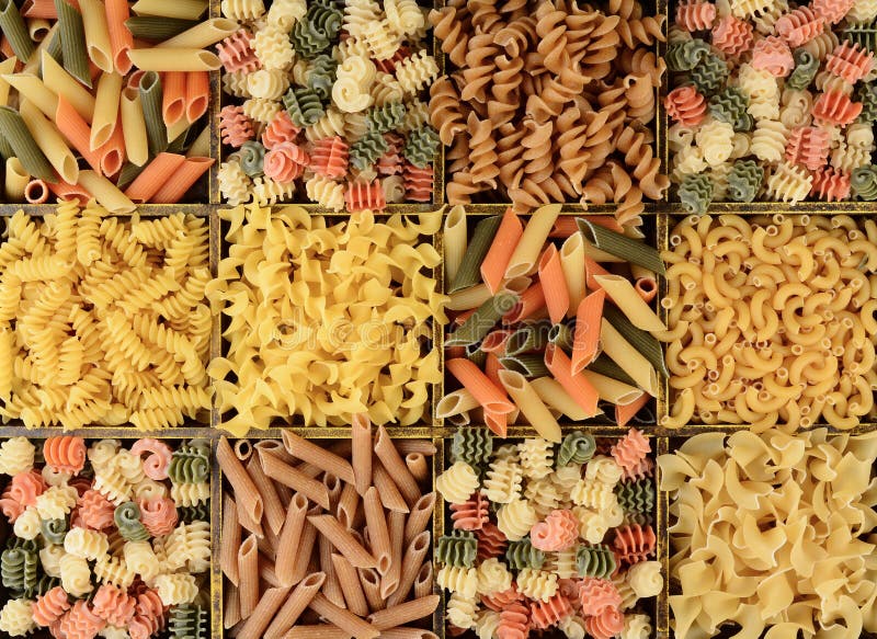 Tri-Color Penne Pasta Closeup Stock Photo - Image of studio, tomato ...