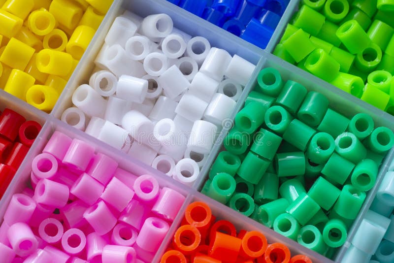Closeup of a Box Set of Constructive Mini Beads. Creative Toy for Kids ...
