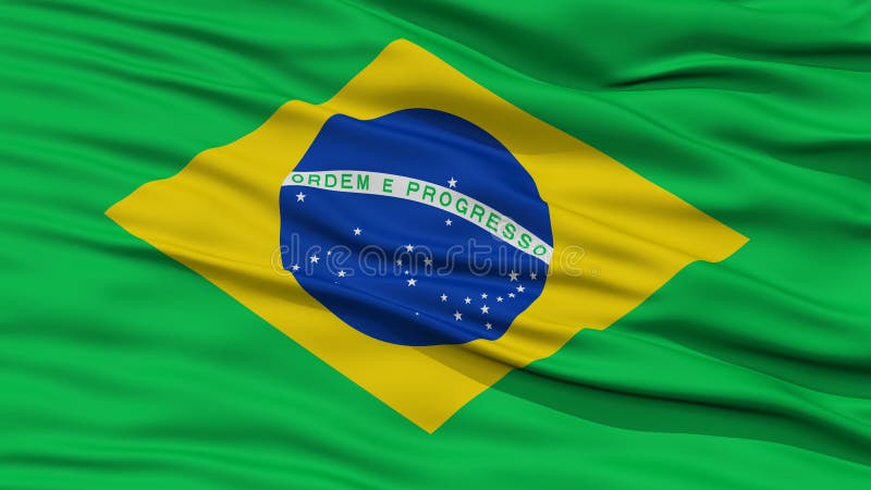 Closeup Brazil Flag stock illustration. Illustration of brazil - 91175307
