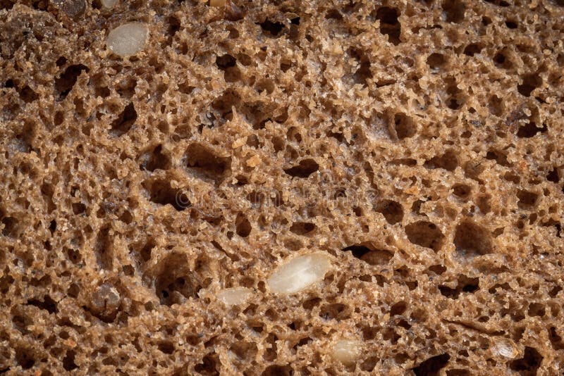 Closeup of Bread Texture. Dark Whole Grain Bread Stock Photo - Image of ...