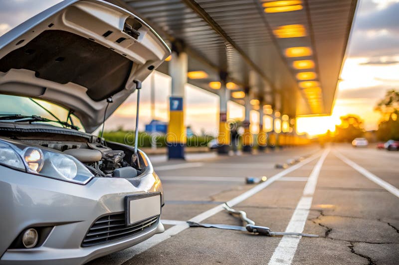 Closeup Breaking Point Car Station Stock Illustration - Illustration of ...