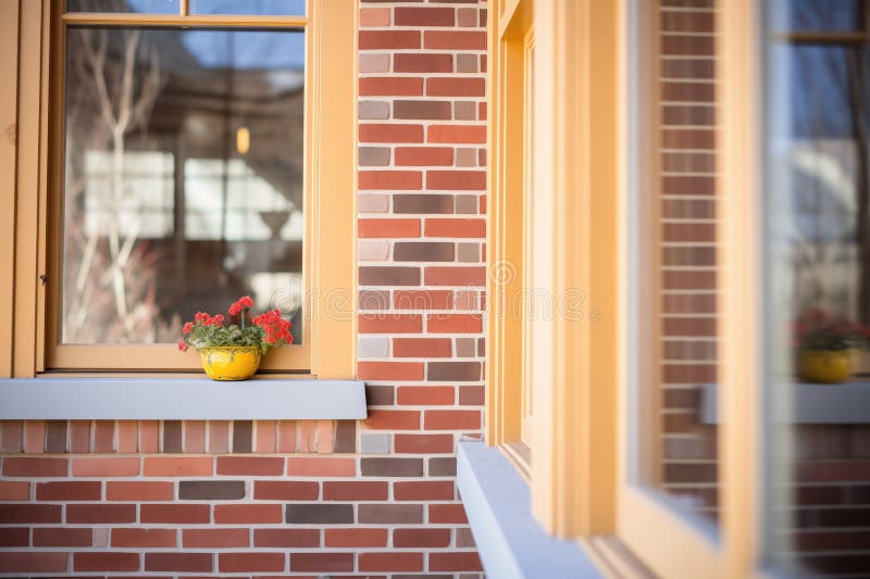 Closeup of Brick Detailing Around Saltbox Windows Stock Image - Image of brickwork, saltbox ...