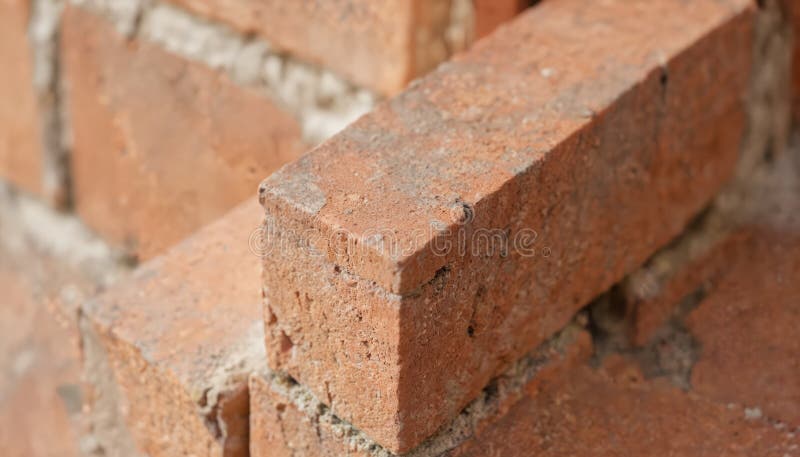 Closeup of Brick Wall Corner Showing Clean Edges Forming Sharp Right ...