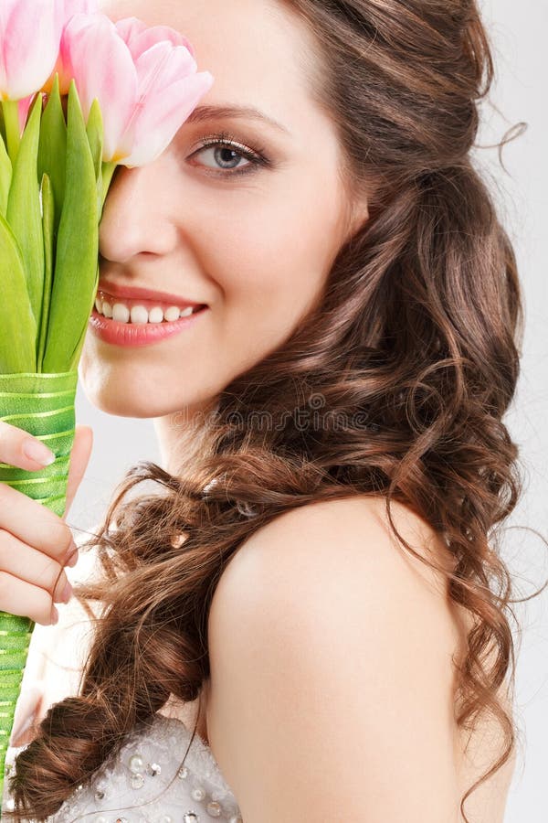Closeup Bride Face Portrait Stock Photo - Image of cute, bride: 30404348