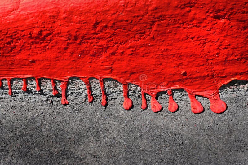 Bright Red Dripping Paint Texture on Concrete Stock Photo - Image of ...