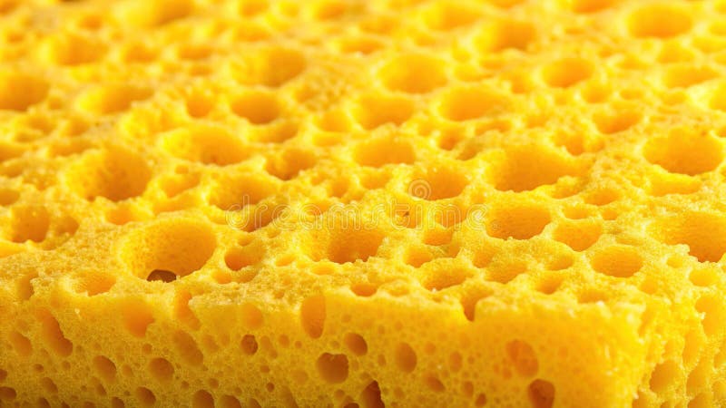 CloseUp of a Bright Yellow Cellulose Sponge a Versatile Cleaning Tool ...