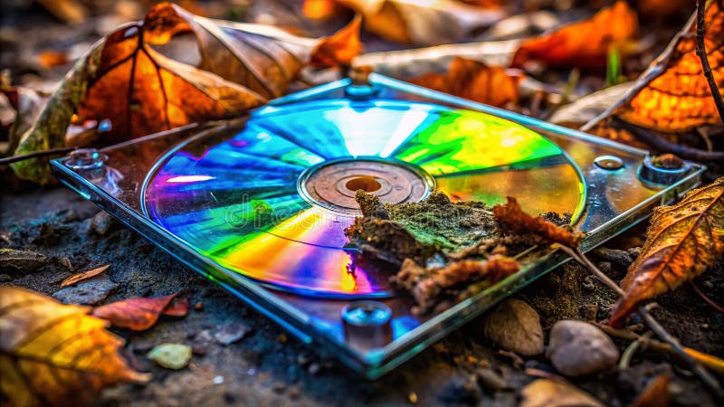 CloseUp of a Broken Compact Disc Case Buried in the Ground a Macabre ...