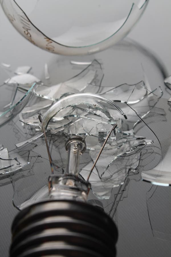 Closeup of a Broken Light Bulb - the Concept of a Broken Dream Stock ...