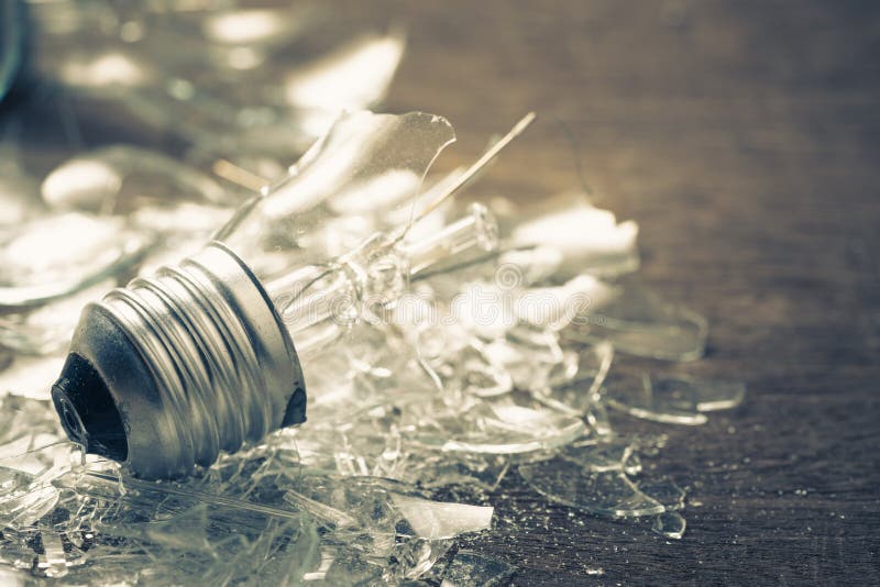 Damage Light Bulb stock image. Image of background, ground - 168923479