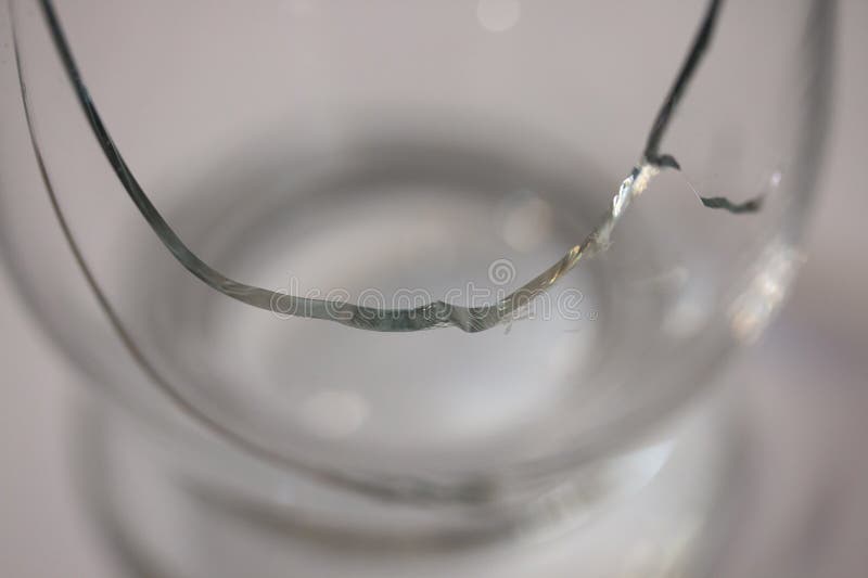 Closeup of Broken Transparent Drinking Glass in the Kitchen Stock Photo ...