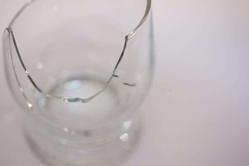 Closeup of Broken Transparent Drinking Glass in the Kitchen Stock Photo ...