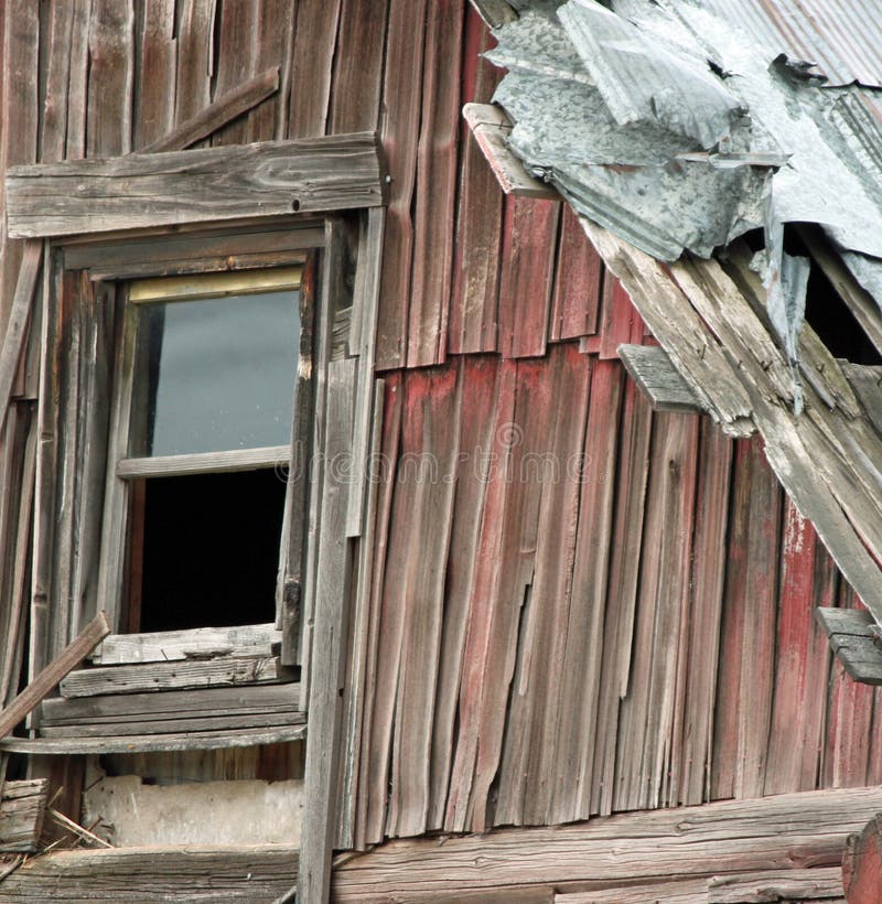 Closeup of Broken Window on a Weathered Barn Stock Image - Image of ...